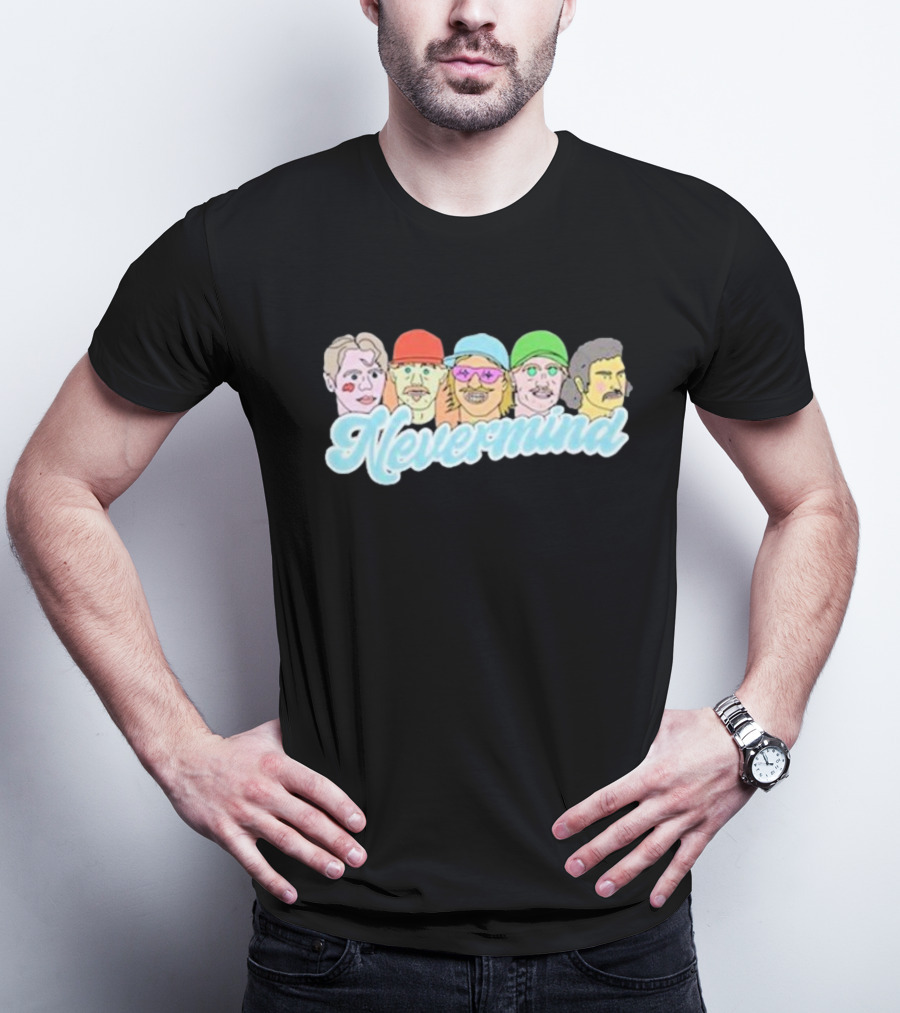 Nevermind Between You And Me Illustrated Faces T-Shirt