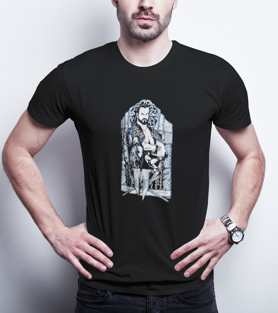 Drew McIntyre Prosphere Youth Superstar Collage Brave Country T-Shirt