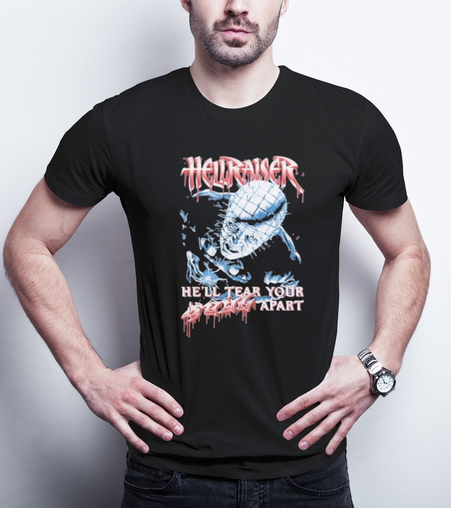 Hellraiser He'll Tear Your Soul Apart Pinhead Horror T-Shirt