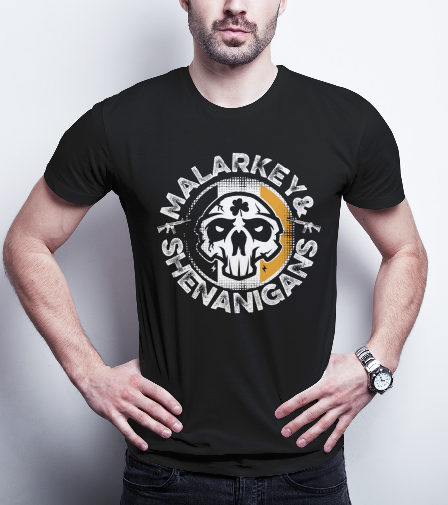 Malarkey And Shenanigans Skull Clover T-Shirt