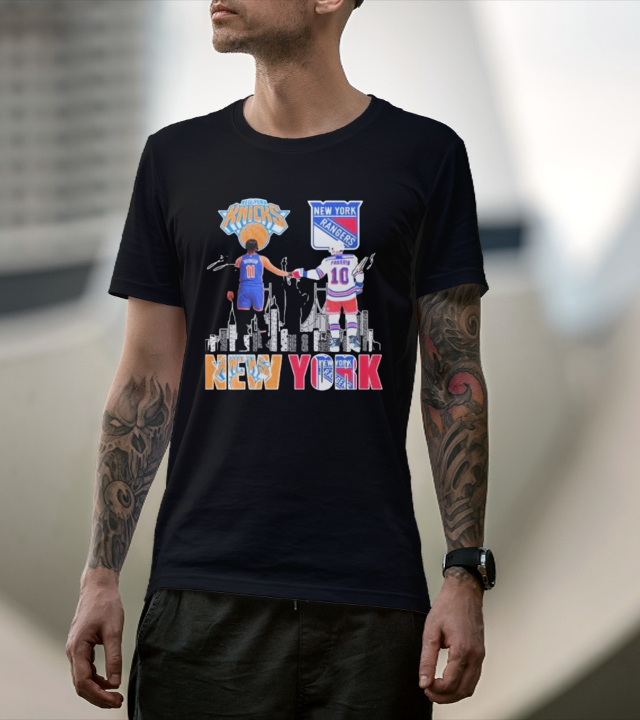 New York Knicks Rangers Artemi Panarin Jalen Brunson City Legends Signatures T-Shirt
