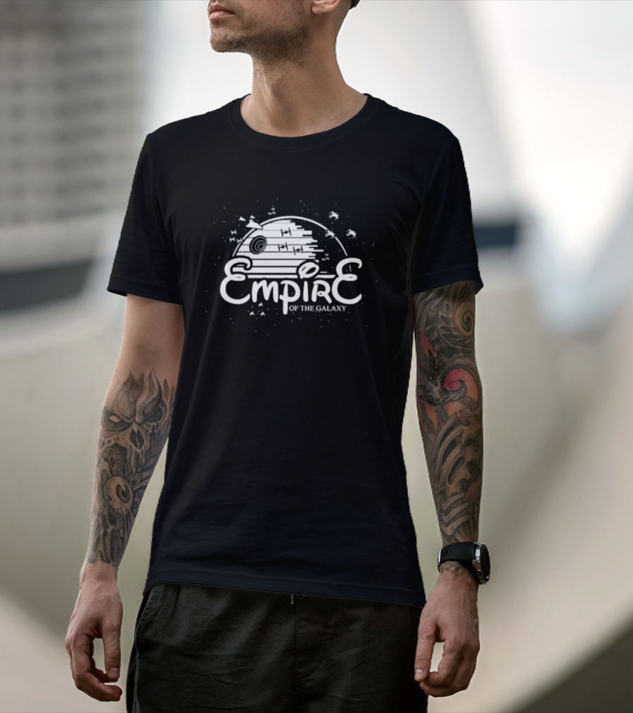 Empire Of The Galaxy Death Star And Tie Fighters T-Shirt