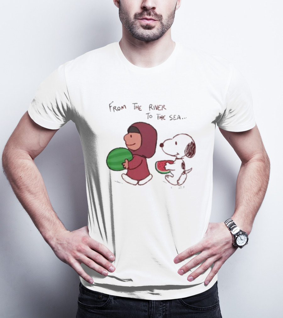 From The River To The Sea Peanuts Watermelon Walk T-Shirt