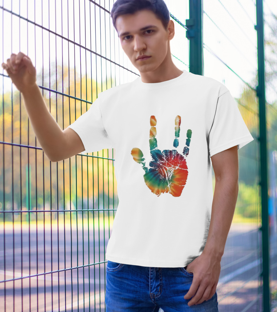 Happy Pride Month Tie-Dye Handprint T-Shirt