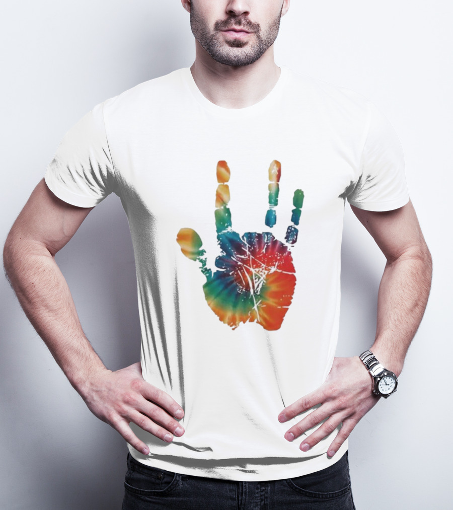 Happy Pride Month Tie-Dye Handprint T-Shirt