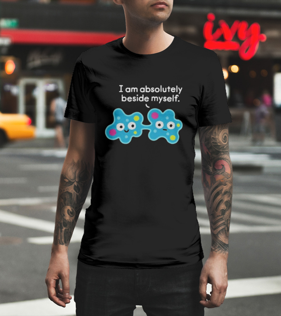 I Am Absolutely Beside Myself Cute Amusing Two Cells Bow Tie T-Shirt