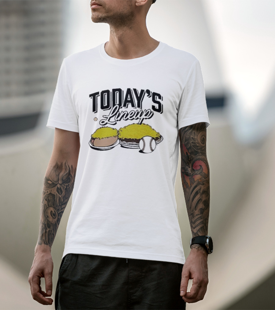 Today's Lineup Baked Potato Mac And Cheese Baseball T-Shirt