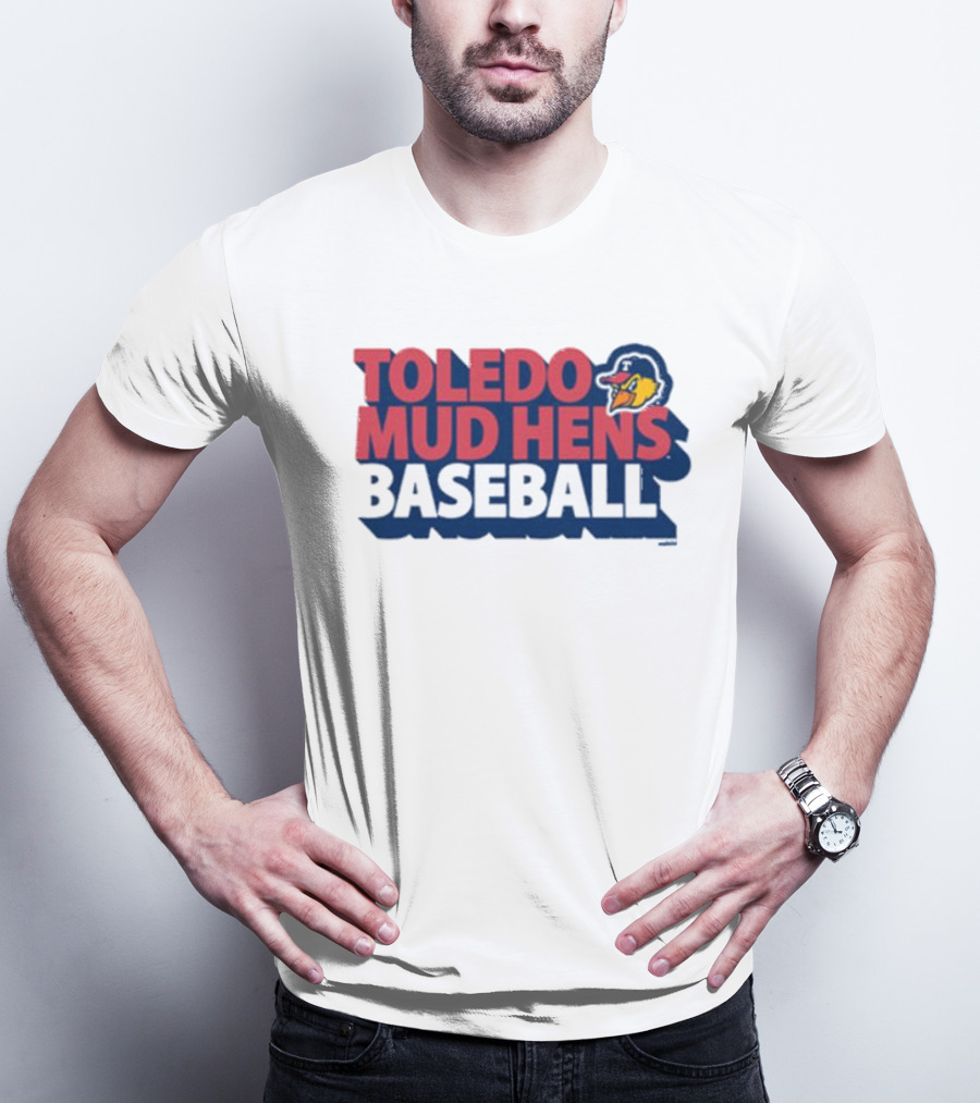 Toledo Mud Hens Baseball Logo With Iconic Classic Blue Hat And Yellow Cartoon Chicken T-Shirt