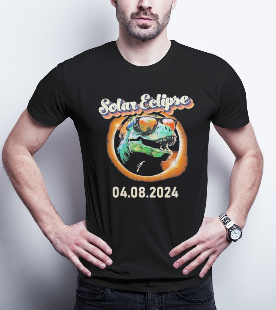 Solar Eclipse T-Rex April 8 T-Shirt