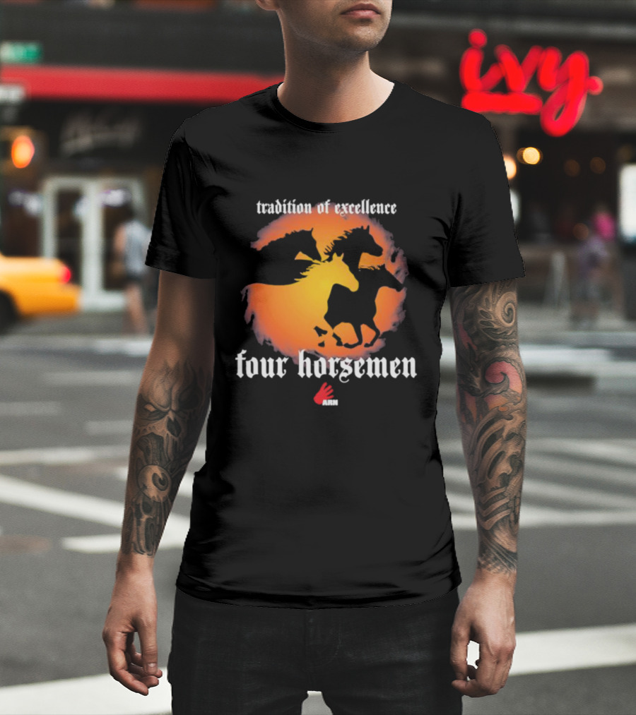 Tradition Of Excellence Four Horsemen Silhouette Sunset Motif ARN T-Shirt