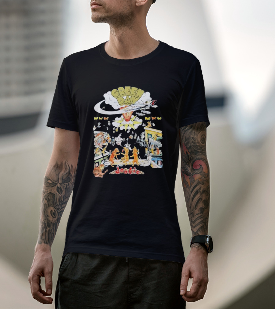 Green Day Dookie Cartoon Explosion Scene T-Shirt
