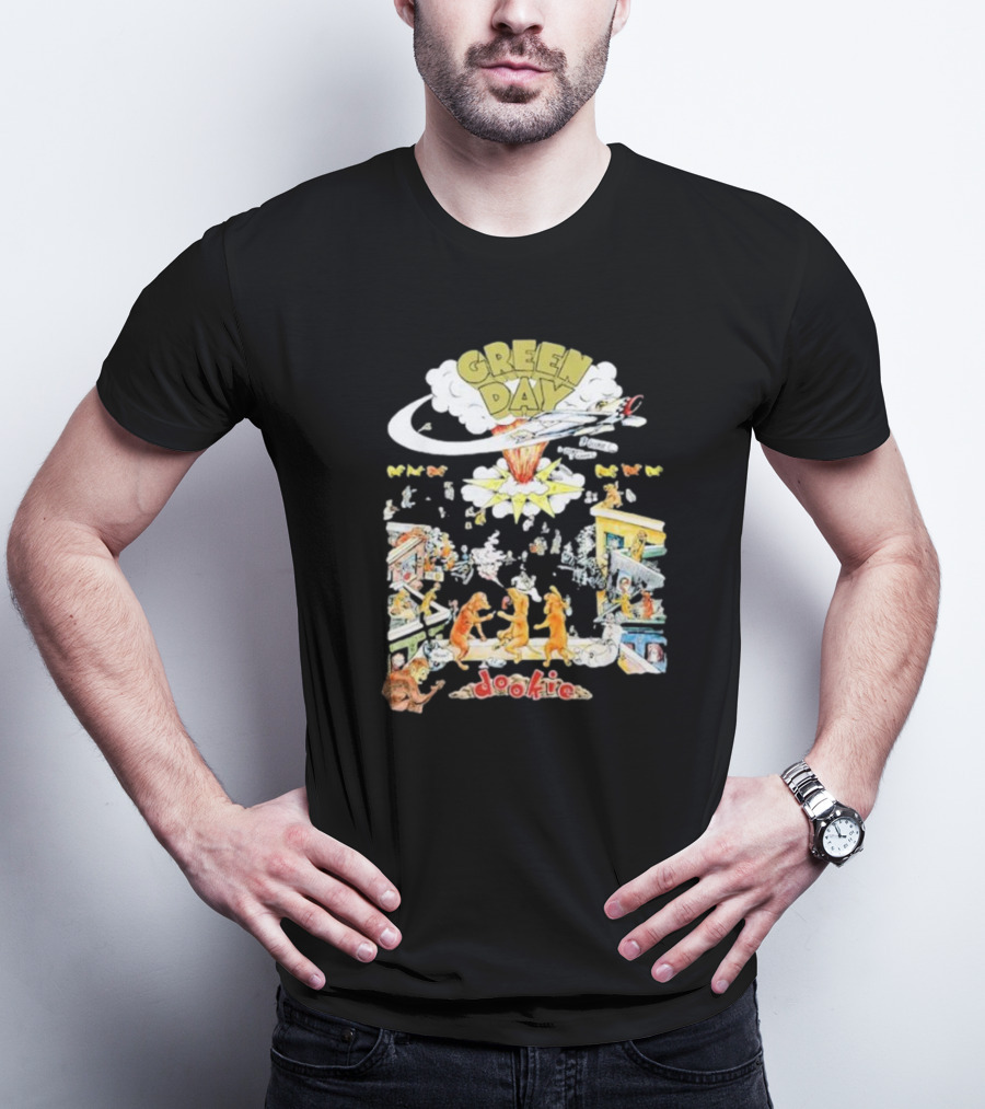 Green Day Dookie Cartoon Explosion Scene T-Shirt