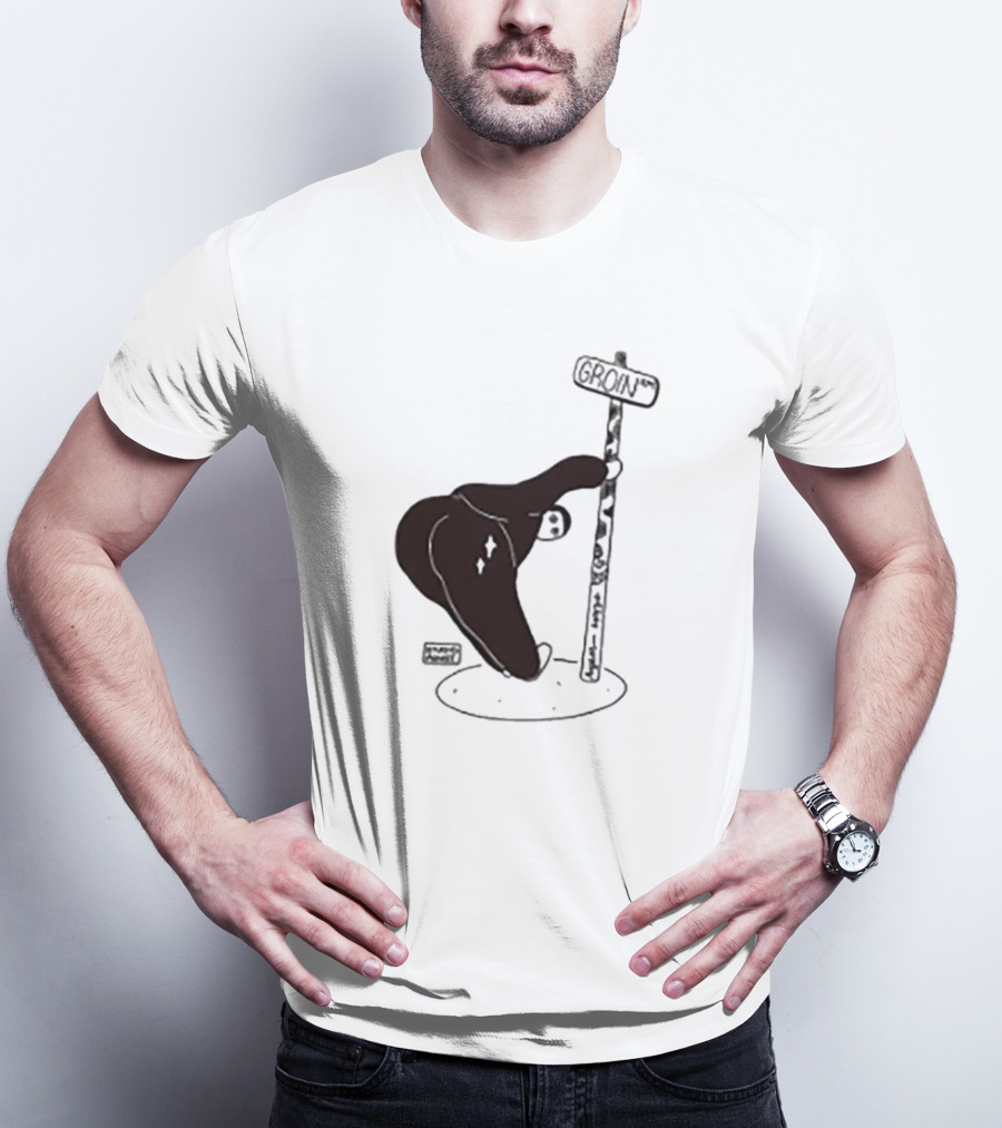 Groin Street Sign With Bandaged Steak Character By Rpwp T-Shirt