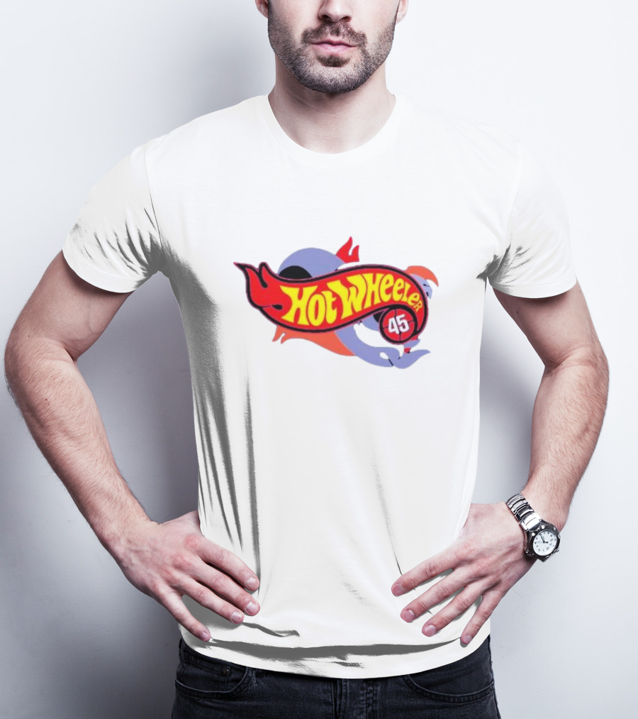 Hot Wheeler 45 Racing Badge Classic Stylized Emblem T-Shirt