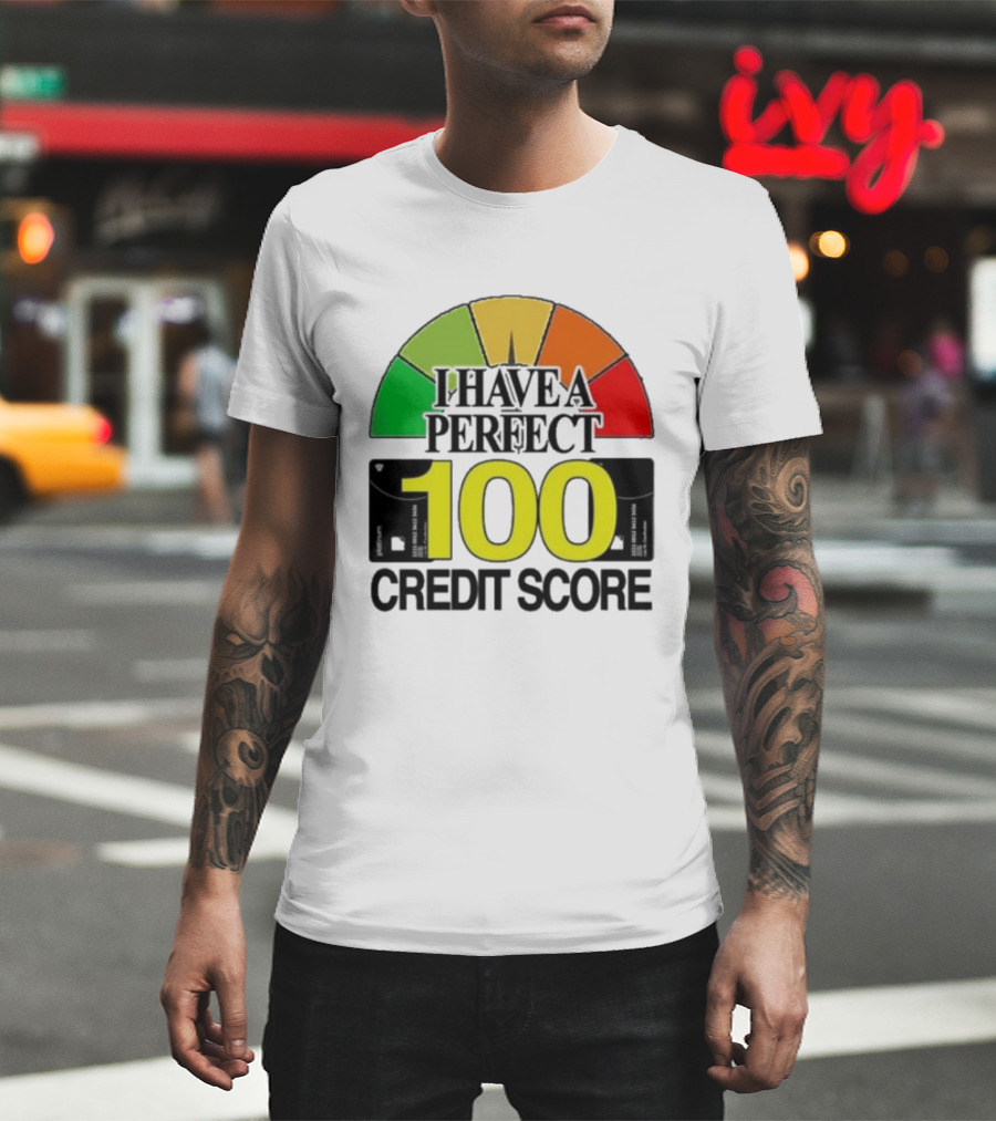 I Have A Perfect 100 Credit Score Gauge Graph T-Shirt