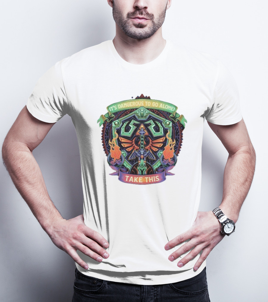 It’s Dangerous To Go Alone Take This Hylian Symbol And Master Sword T-Shirt