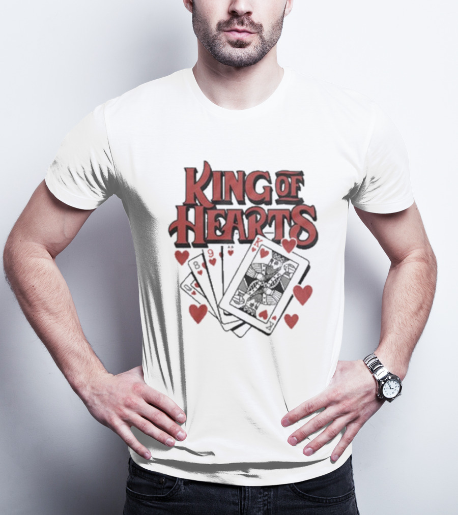 King Of Hearts Card Hand Raglan Heart Playing Cards T-Shirt