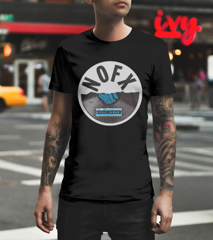 NOFX Half Album Vinyl Record T-Shirt