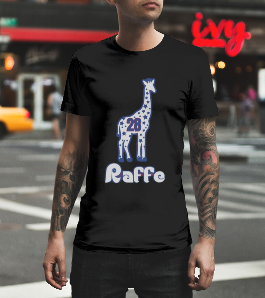 Phillygoat Raffe 28 Star-Patterned Giraffe Jersey T-Shirt