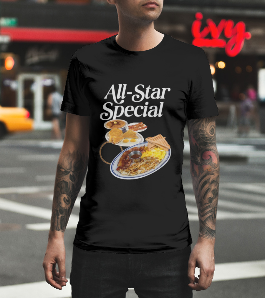 All Star Special Breakfast Eggs Pancakes Bacon Toast Waffles Hashbrowns T-Shirt