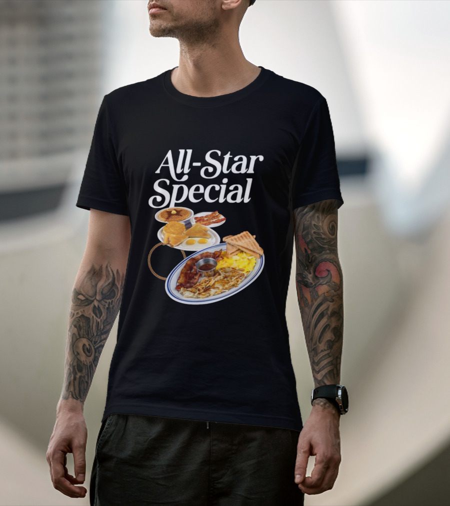 All Star Special Breakfast Eggs Pancakes Bacon Toast Waffles Hashbrowns T-Shirt