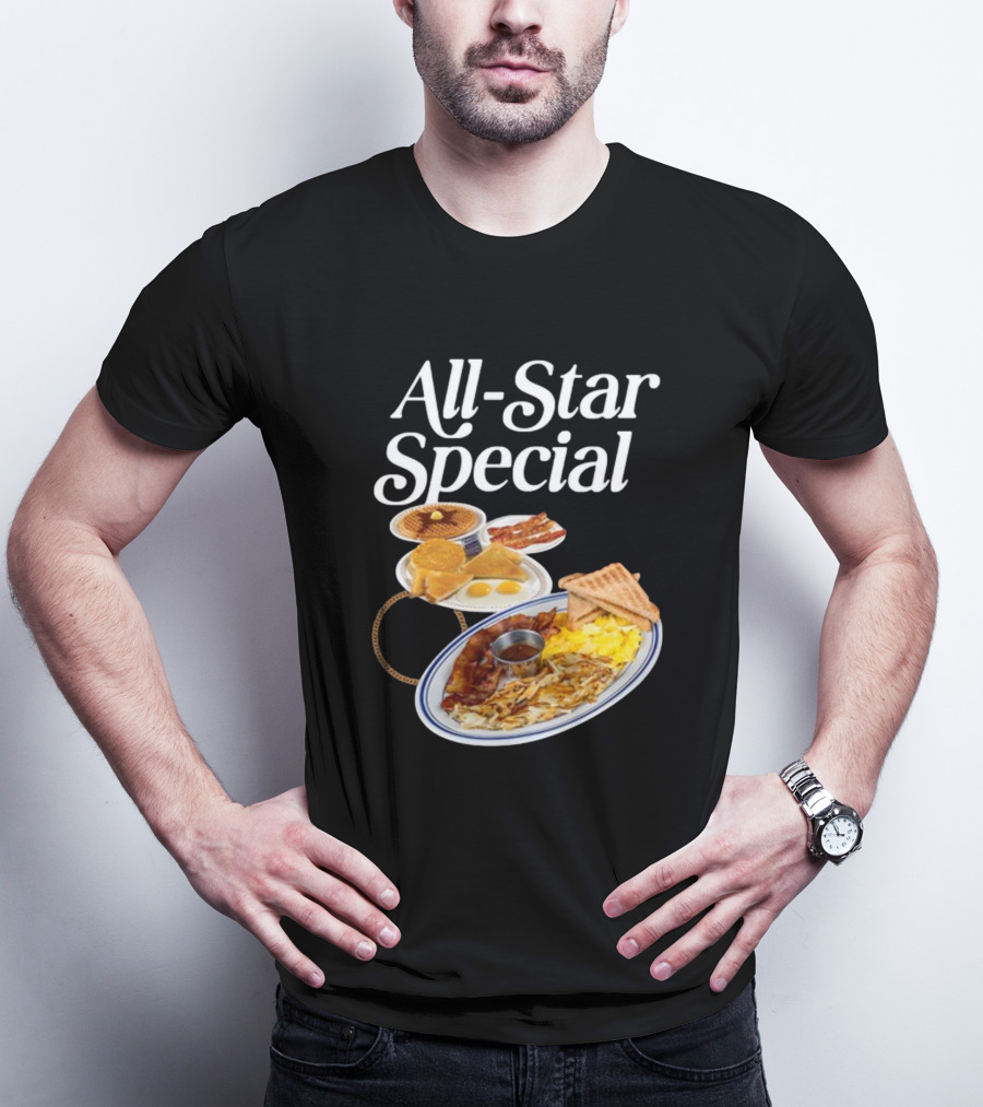 All Star Special Breakfast Eggs Pancakes Bacon Toast Waffles Hashbrowns T-Shirt
