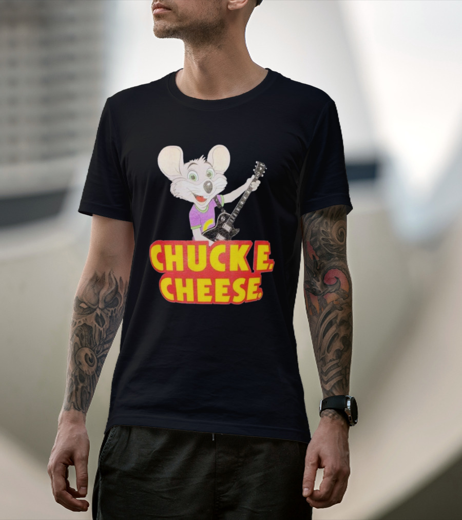 Chuck E Cheese Logo Rat With Guitar T-Shirt