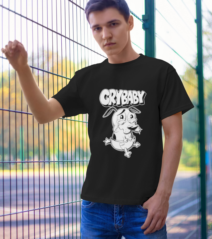 CRYBABY Olafh Ace Tearful Cartoon Dog T-Shirt
