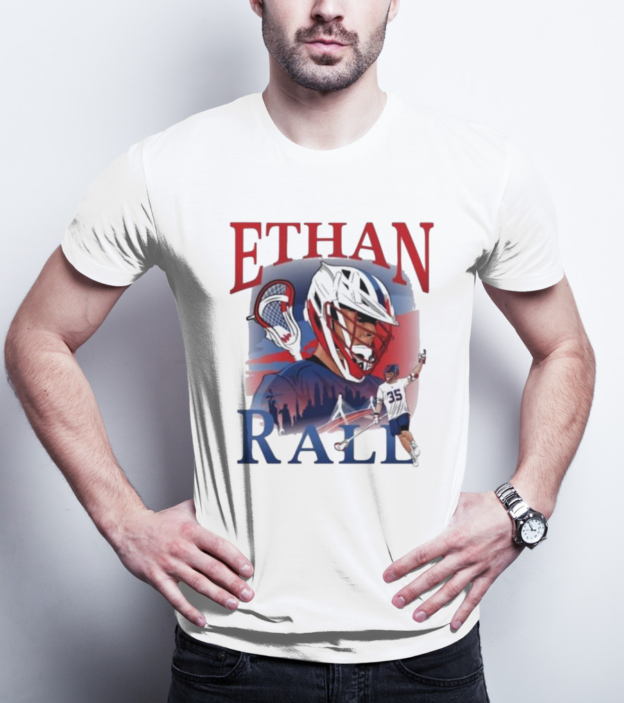 Ethan Rall Lacrosse Helmet Player Illustration 35 T-Shirt