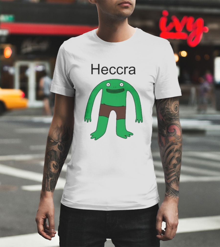 Heccra Mr. Frog Cartoon Character In Brown Shorts T-Shirt