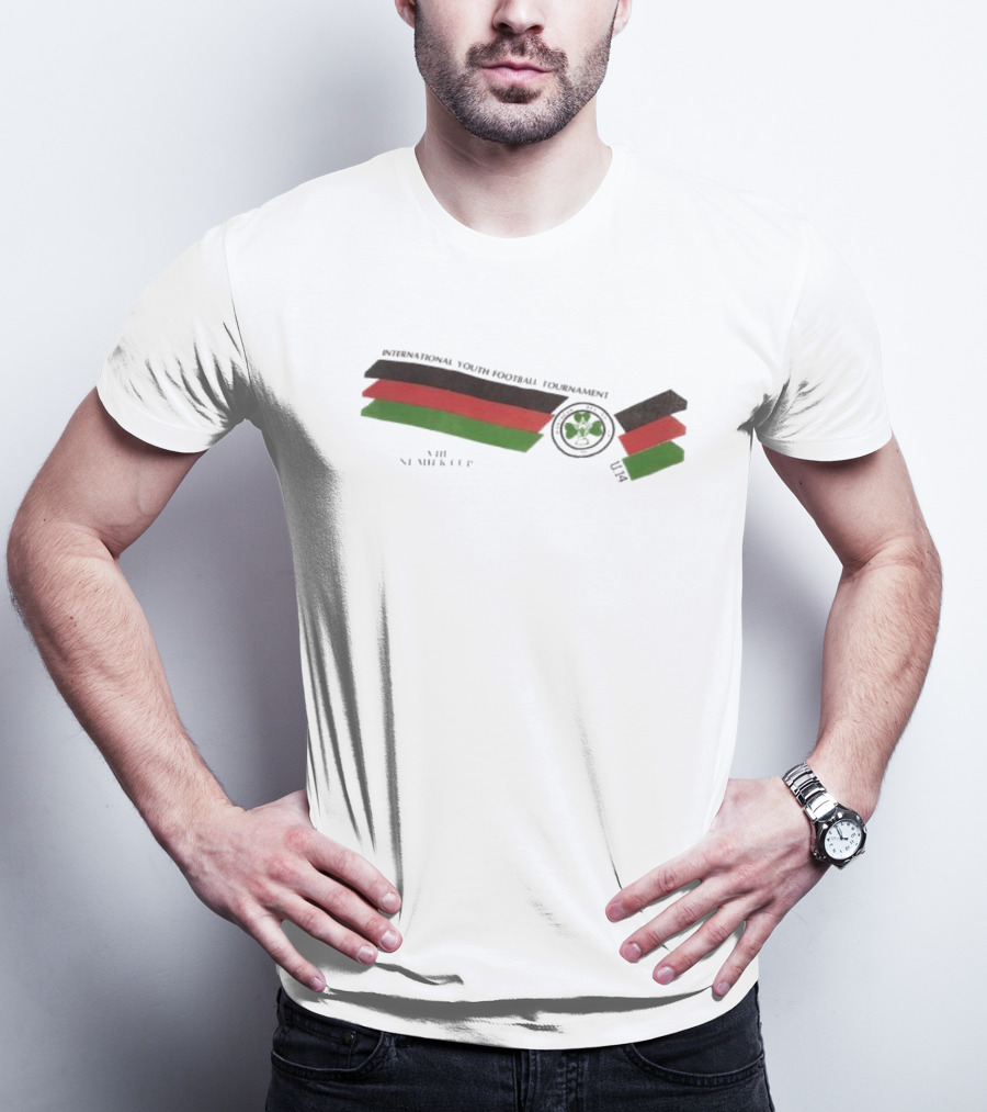 International Youth Football Tournament VIII Ni Milk Cup Four-Leaf Clover Stripe T-Shirt