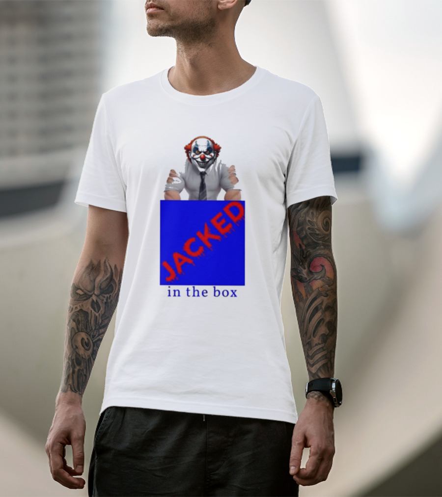 JACKED In The Box Clown Concept With Red-Blue Contrast T-Shirt