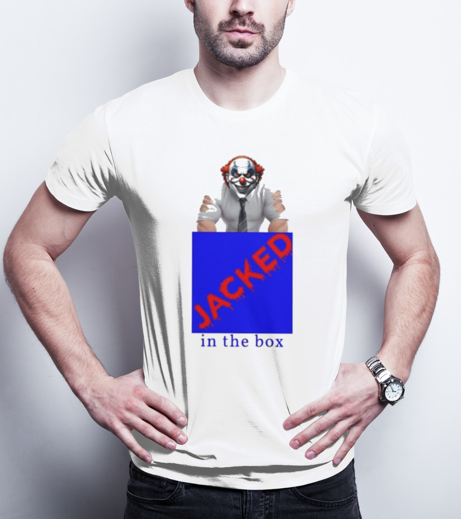 JACKED In The Box Clown Concept With Red-Blue Contrast T-Shirt