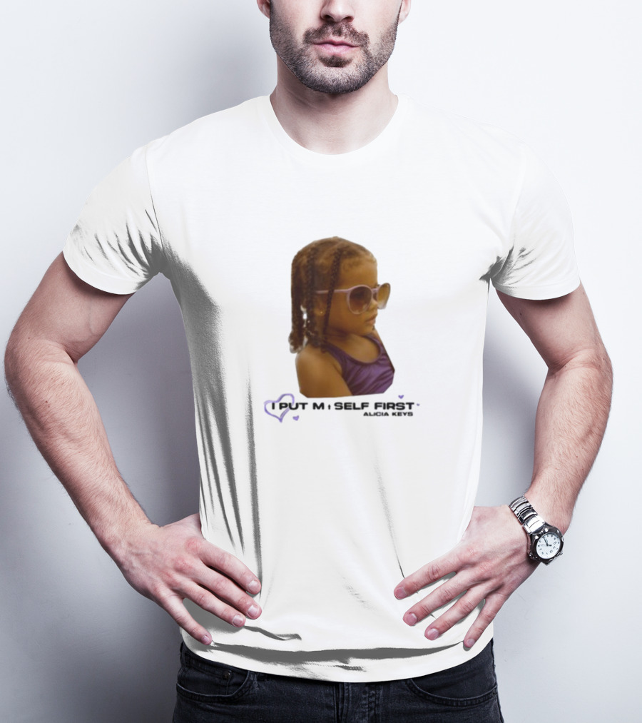 Keys Affirmations I Put Myself First Heart Sunglasses T-Shirt