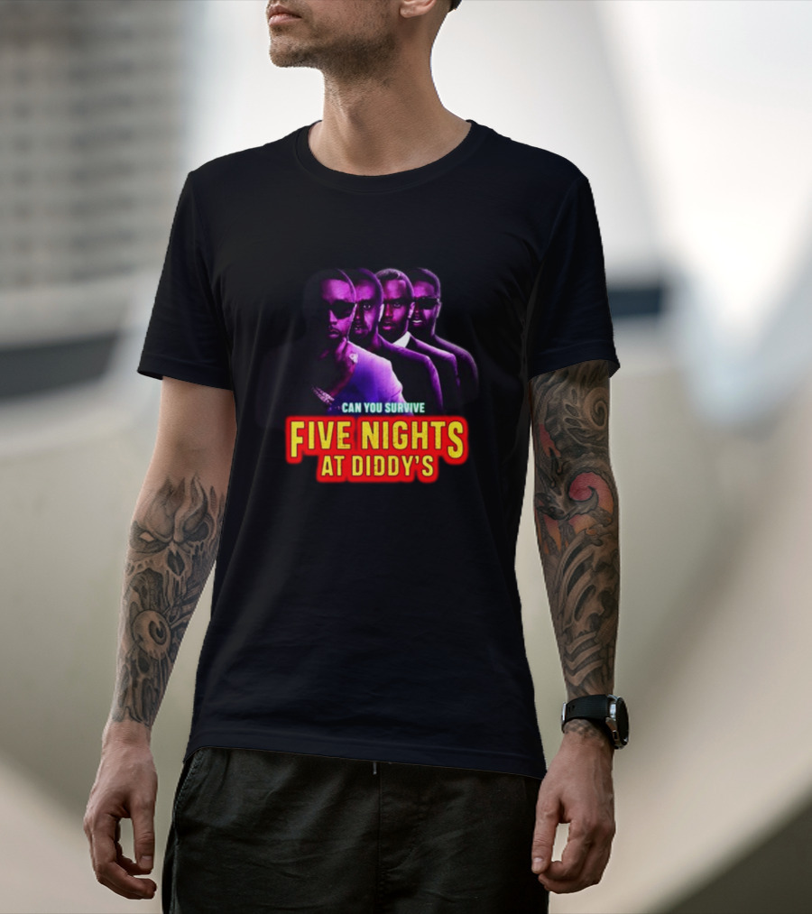 Can You Survive Five Nights At Diddy's Bold Neon Challenge T-Shirt