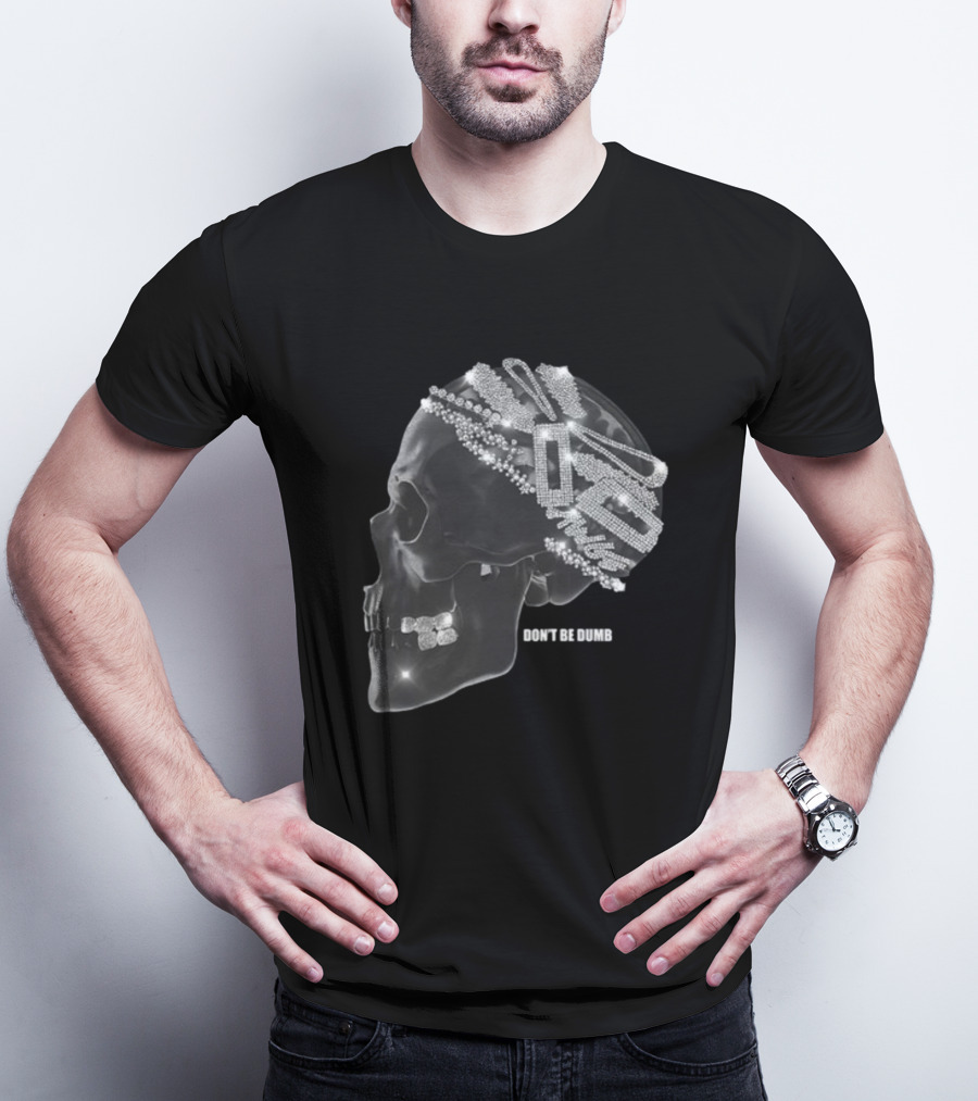 A$AP Rocky American Sabotage Don't Be Dumb Skull With Diamond Accents T-Shirt