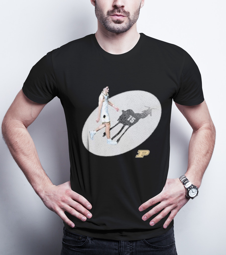 Edey Goat 15 Purdue Boilermakers Shadow Athlete T-Shirt