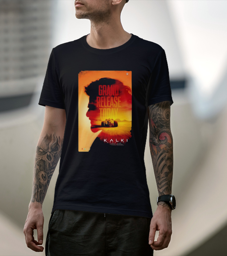 Grand Release Today Kalki Silhouette And Racing Car T-Shirt
