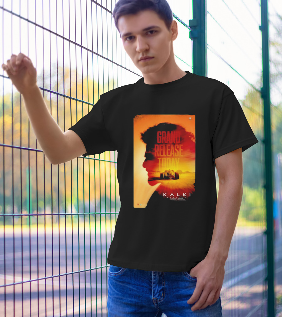 Grand Release Today Kalki Silhouette And Racing Car T-Shirt