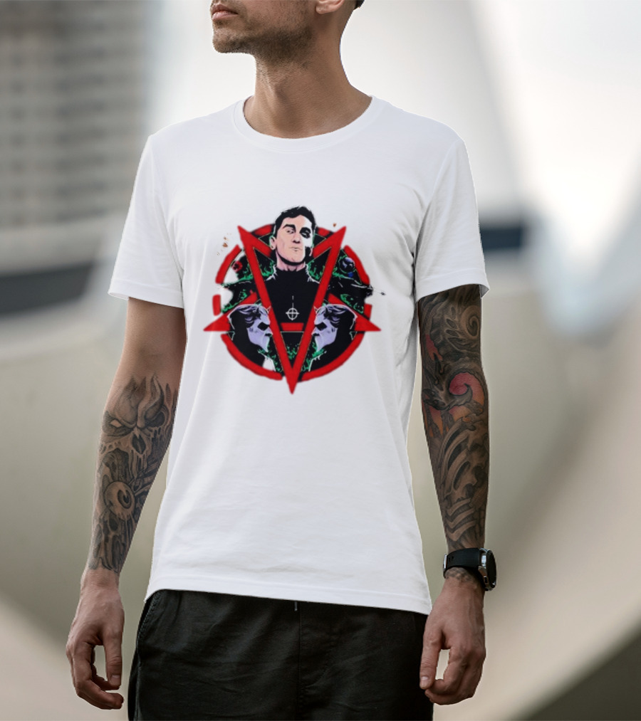 Hawks Remera MVP Vector Triangular Symbol With Mysterious Figure And Crossed Arms T-Shirt