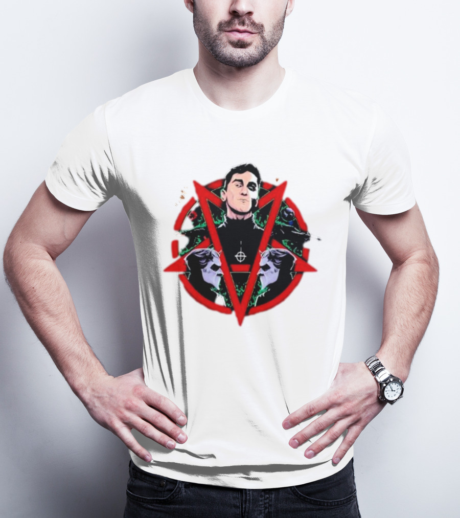 Hawks Remera MVP Vector Triangular Symbol With Mysterious Figure And Crossed Arms T-Shirt