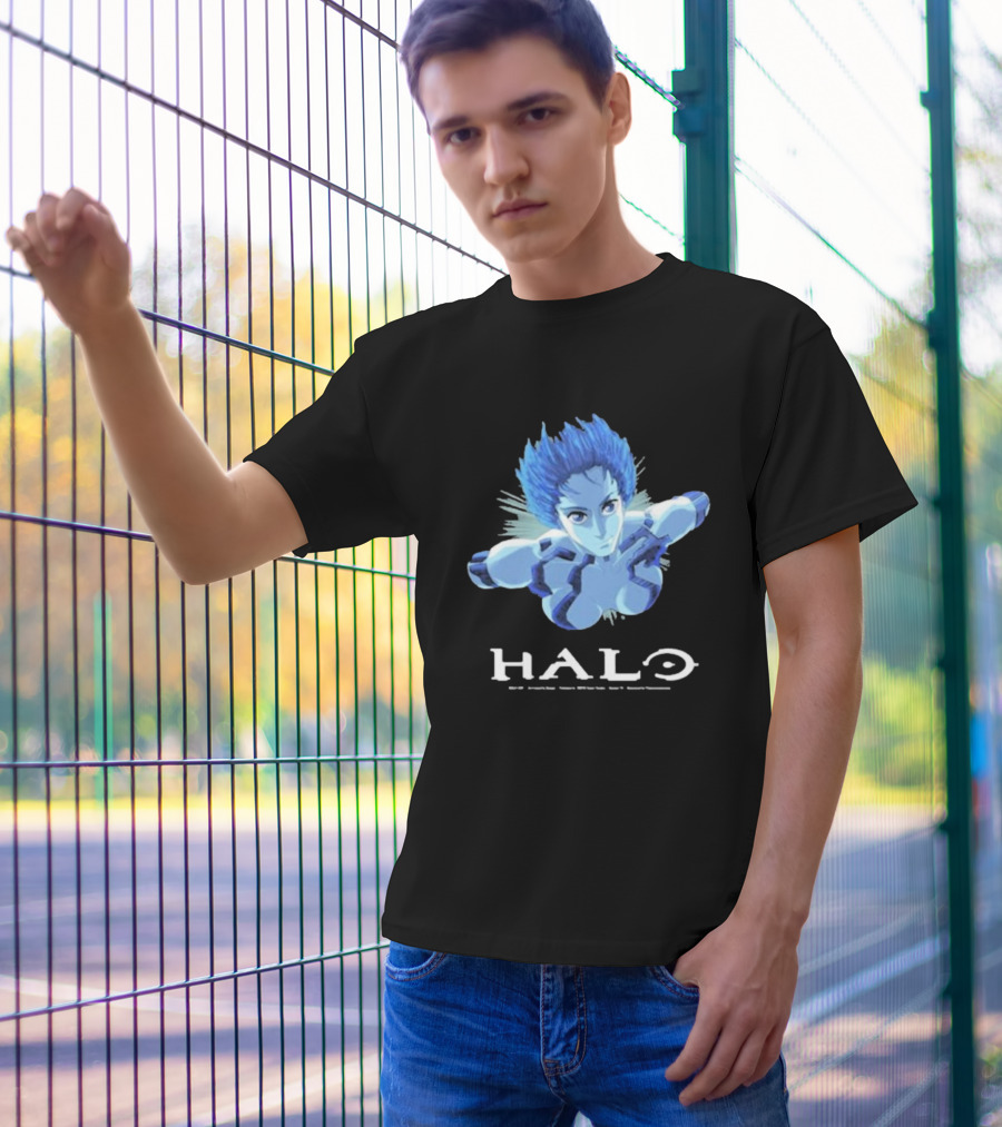 Halo Cortana AI Character Blue Avatar T-Shirt