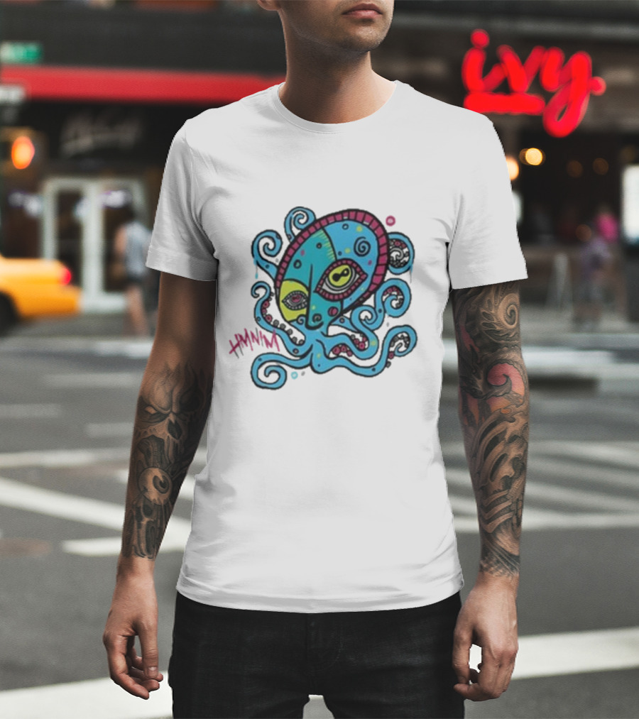 HMNIM Hi My Name Is Mark Cubist Octopus Mask T-Shirt