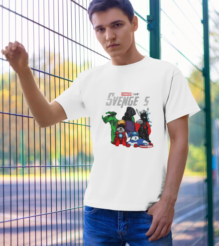 Marvel Avengers Schnauzer Svengers Dogs Superheroes T-Shirt