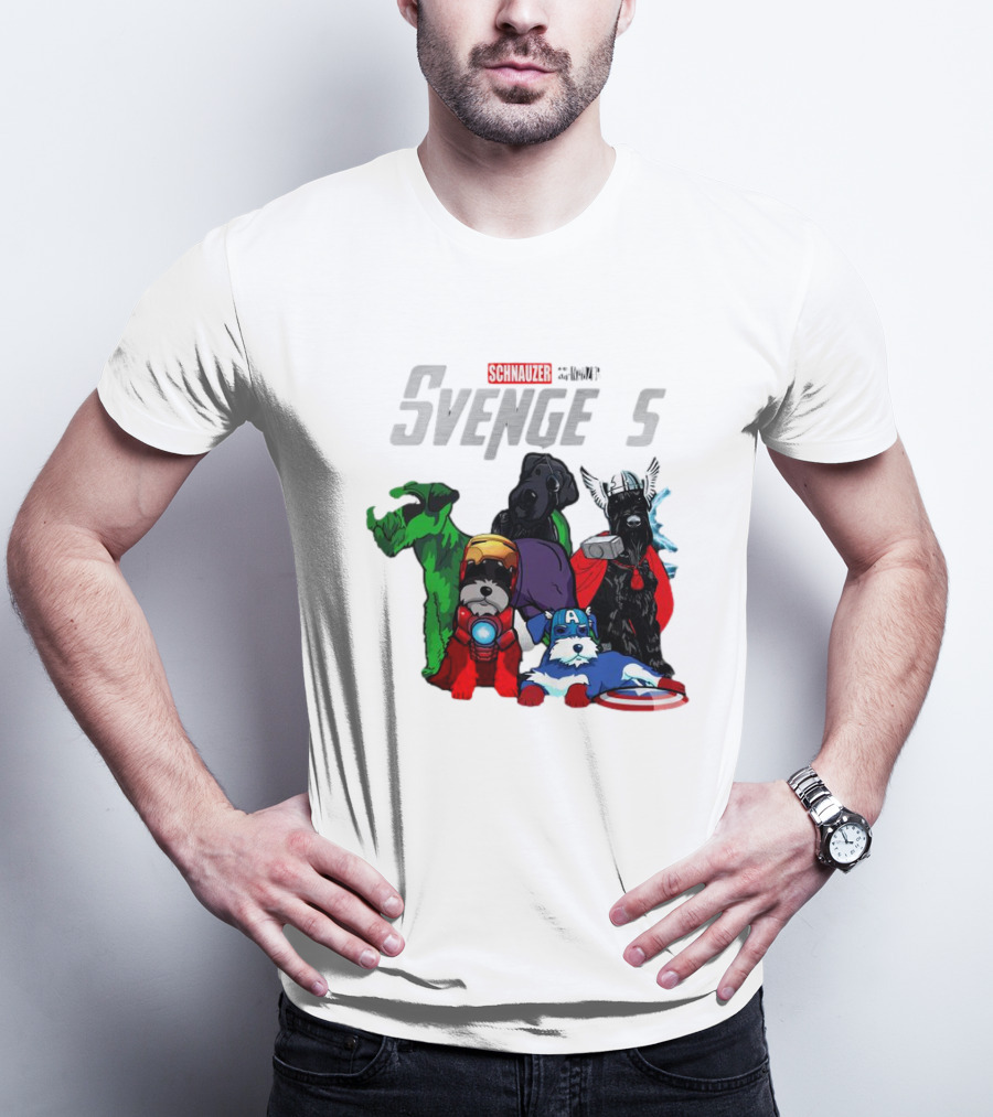 Marvel Avengers Schnauzer Svengers Dogs Superheroes T-Shirt