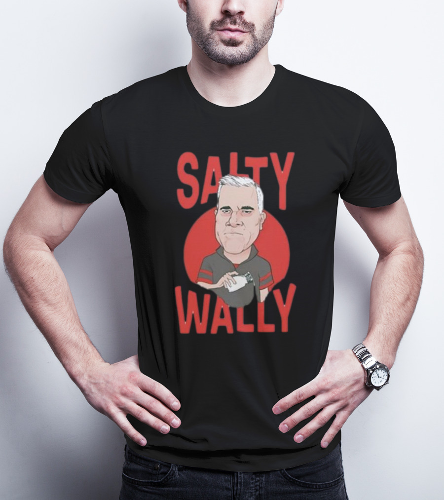 Salty Wally Nationgear Salt Shaker Red Circle Caricature T-Shirt