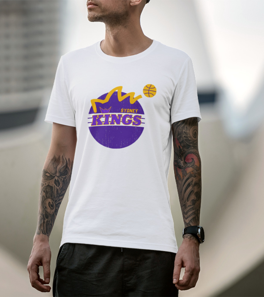 NBL Store Sydney Kings 22-23 Heritage Purple Basketball Logo Crown T-Shirt