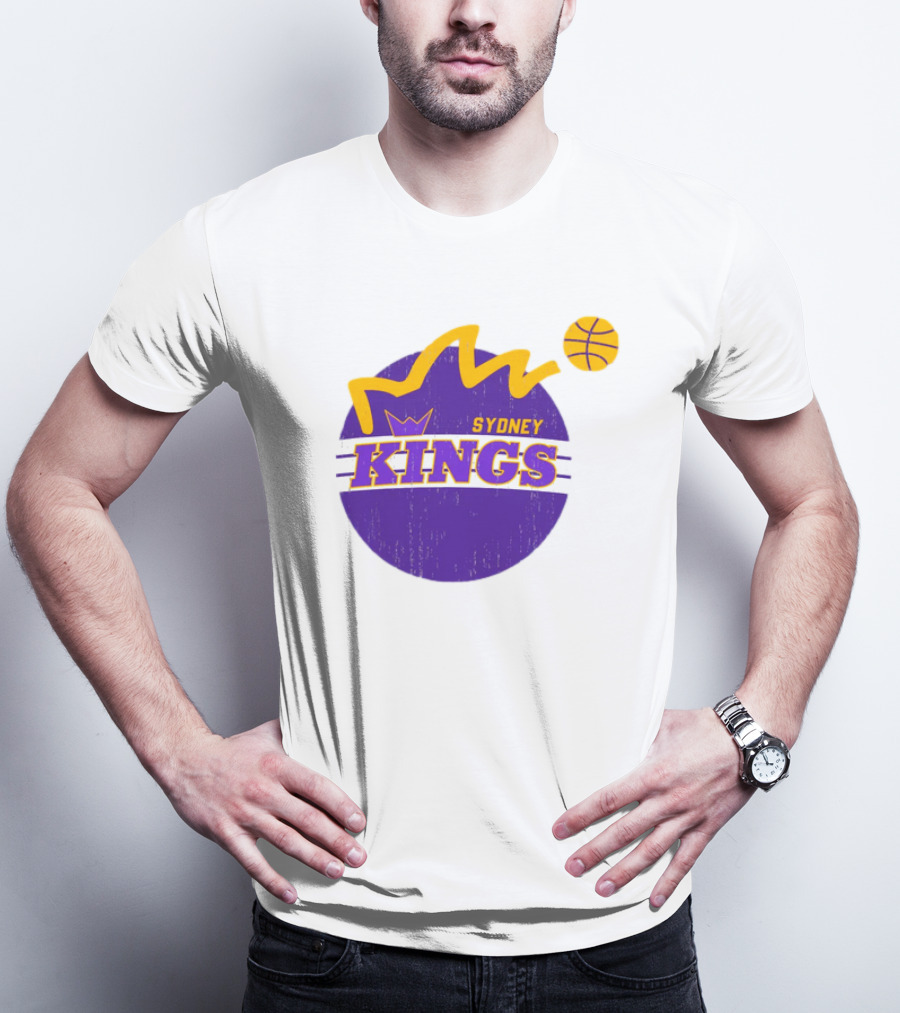 NBL Store Sydney Kings 22-23 Heritage Purple Basketball Logo Crown T-Shirt