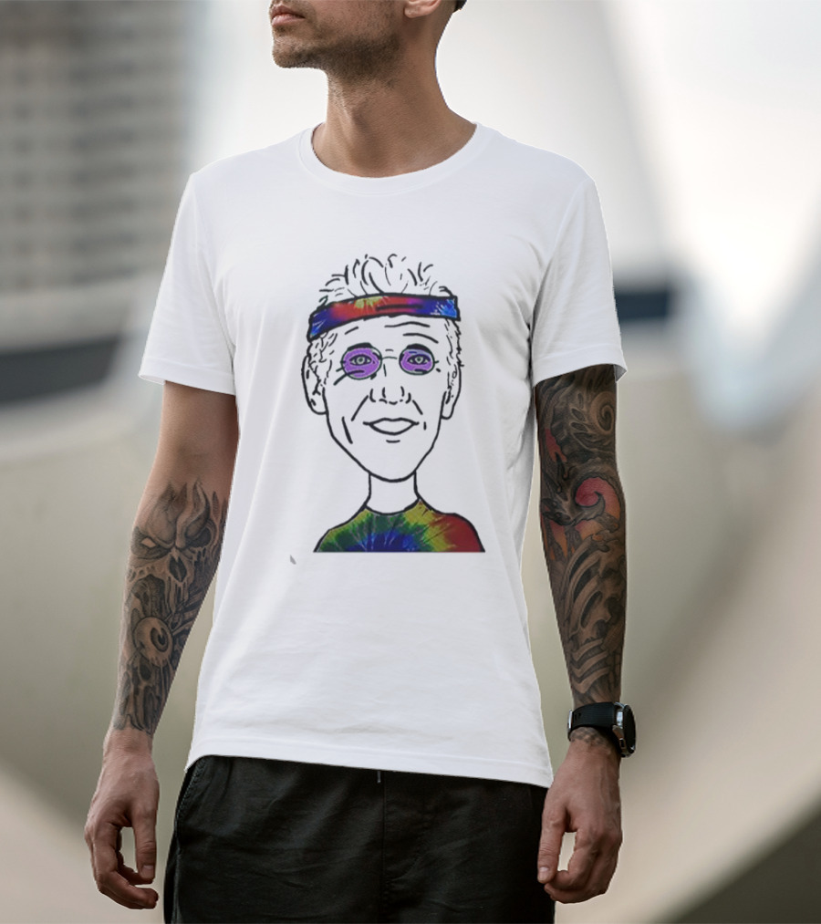 Bill Walton Tie-Dye Headband And Shirt Caricature T-Shirt