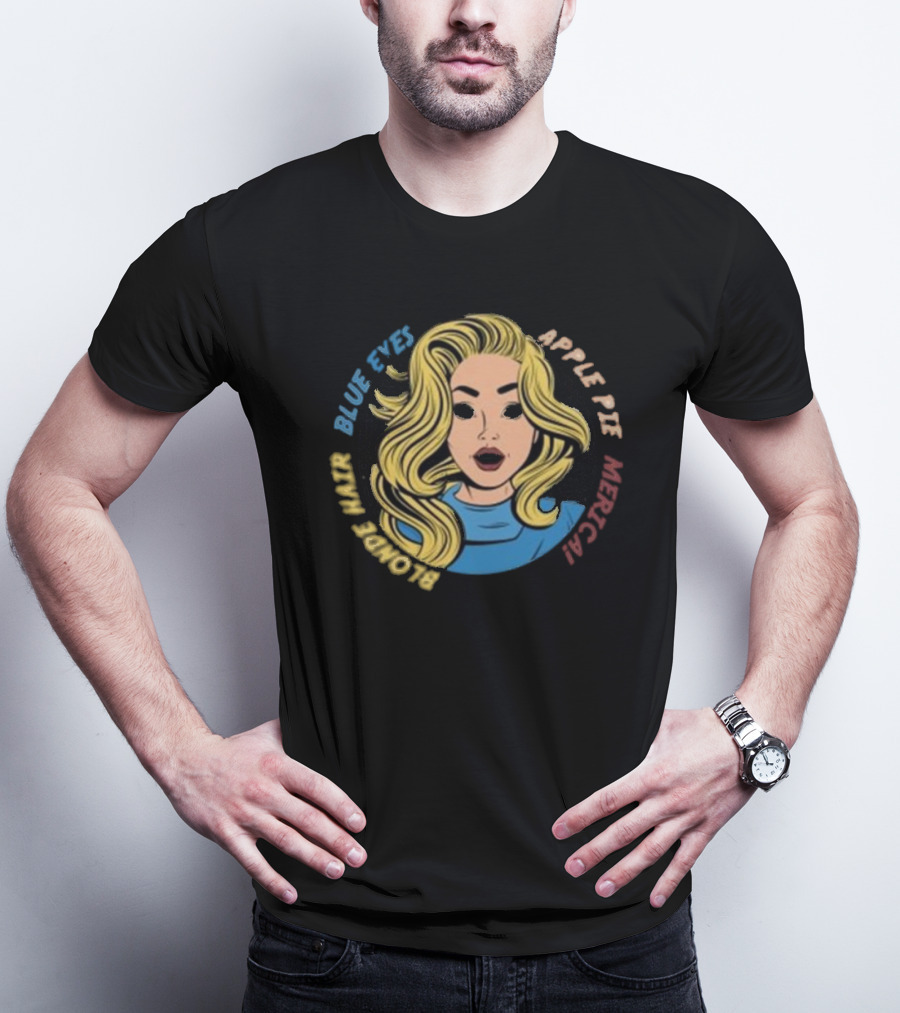Blonde Hair Blue Eyes Apple Pie Merica T-Shirt